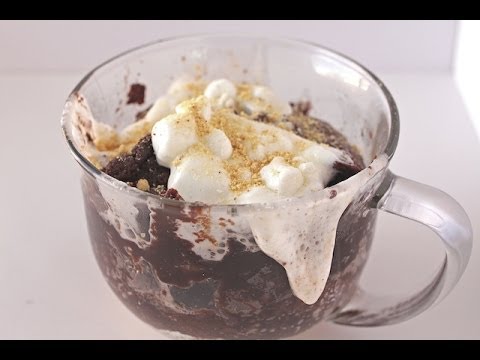 Microwave S'more Fudge Mug Cake Recipe .. A Instant S'mores Fix In A Mug